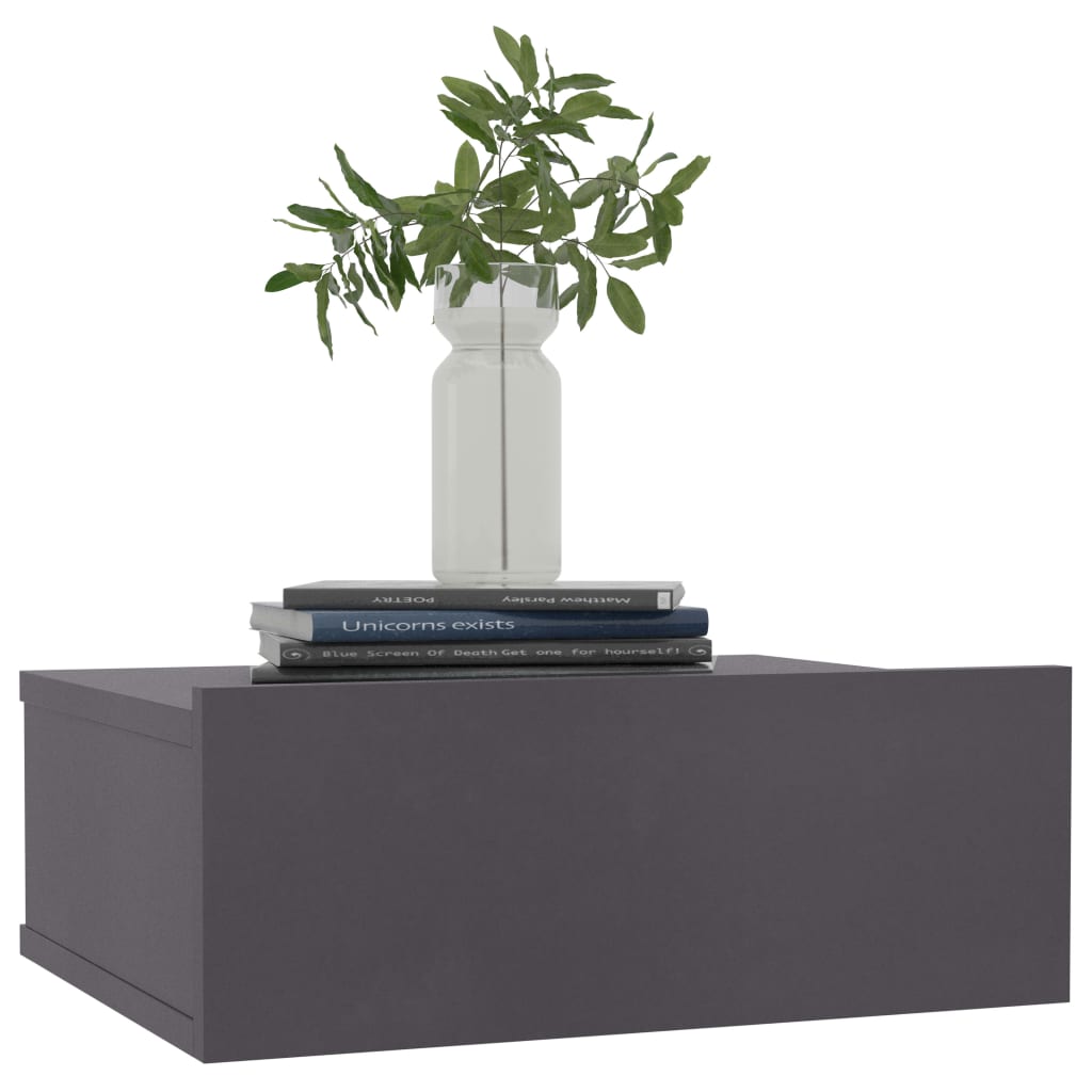 Floating Nightstands 2 pcs Grey 40x30x15 cm